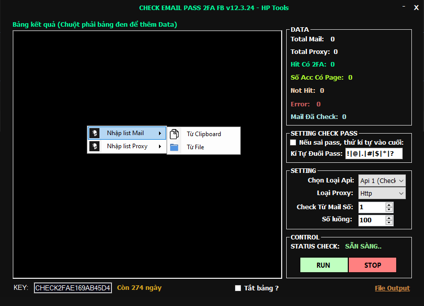 Check Email Pass 2FA FB - Tải Công Cụ Check Email Pass 2FA FB Chất Lượng Nhất | HP Tools - Tools ...